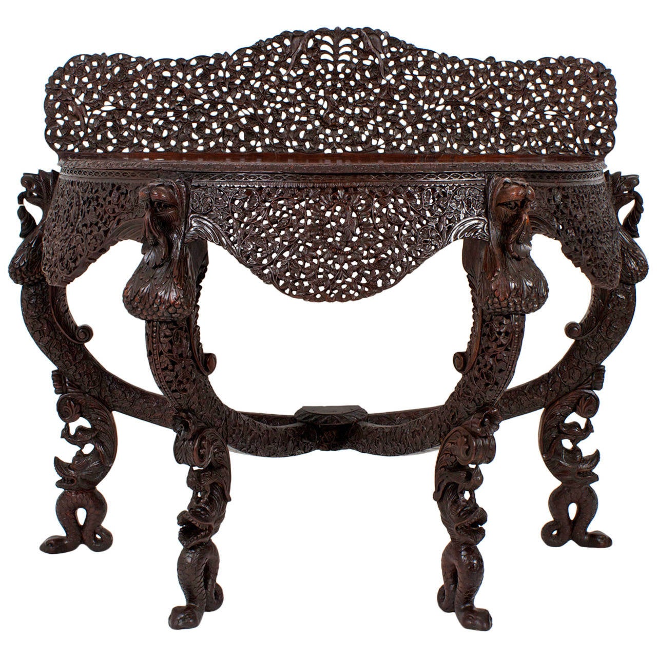 19th Century Anglo-Indian Carved Console Table at 1stDibs
