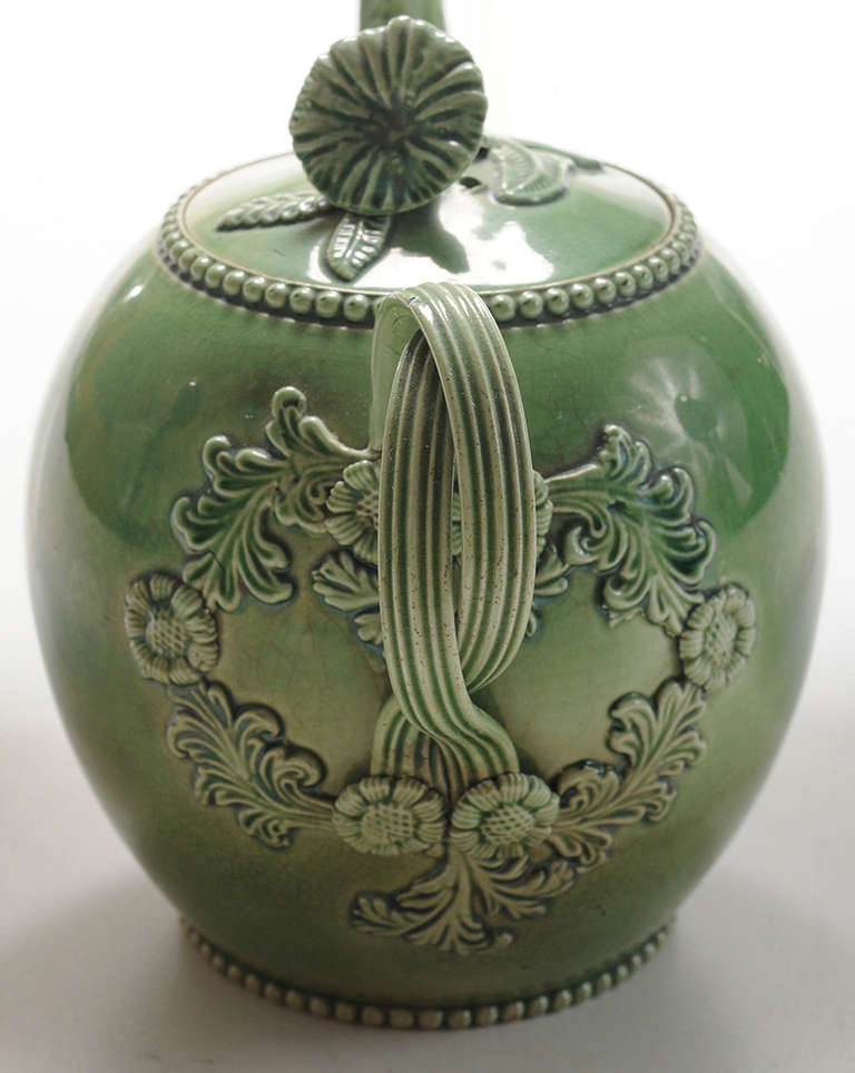 English Green-Glazed Creamware Teapot at 1stDibs