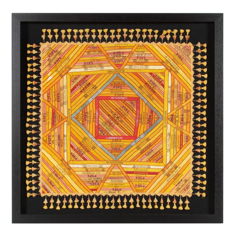 Fine American Folk Art Cigar Silk Quilt at 1stDibs