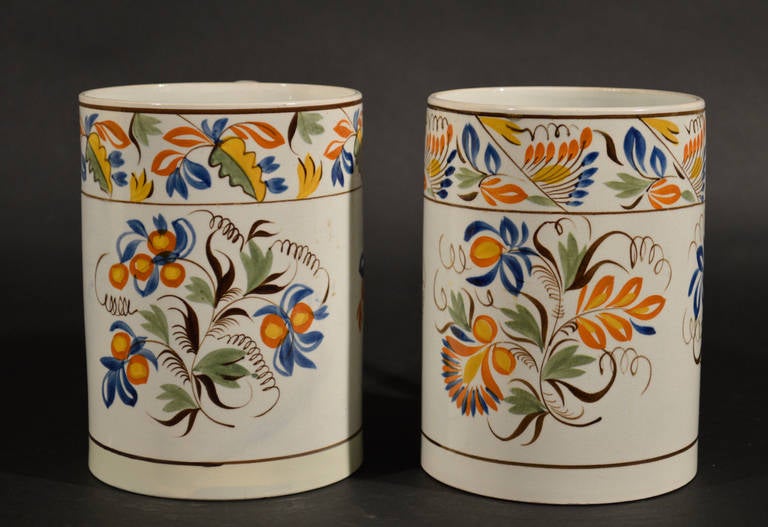 A Pair of English Prattware Pearlware Tankards, at 1stDibs