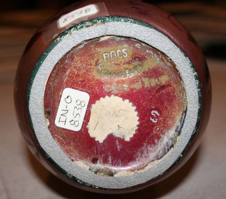 French Art Nouveau Period Ceramic Vase by BACS, circa 1915 at 1stDibs