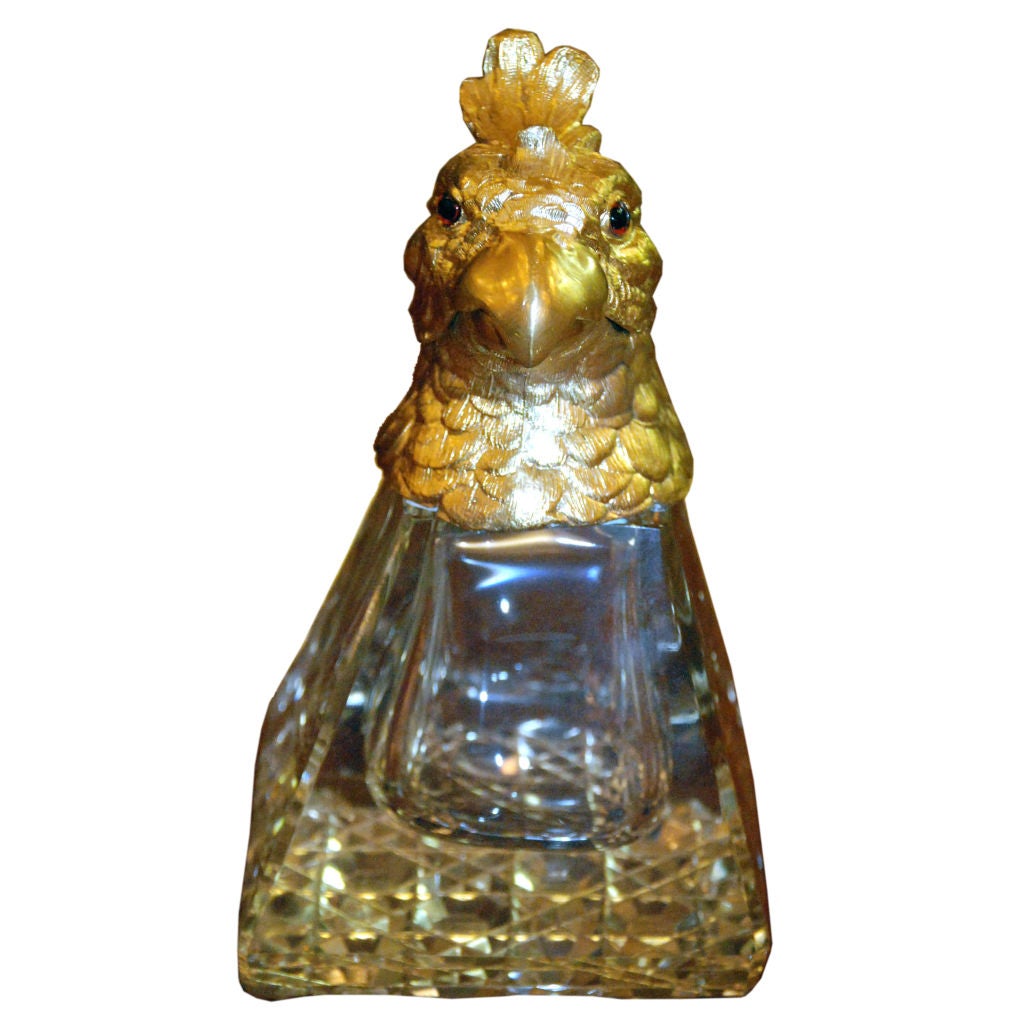 Antique Bronze Dore Parrot Inkwell at 1stDibs