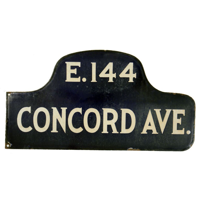Humpback Street Sign - E.144 Concord Ave. at 1stDibs