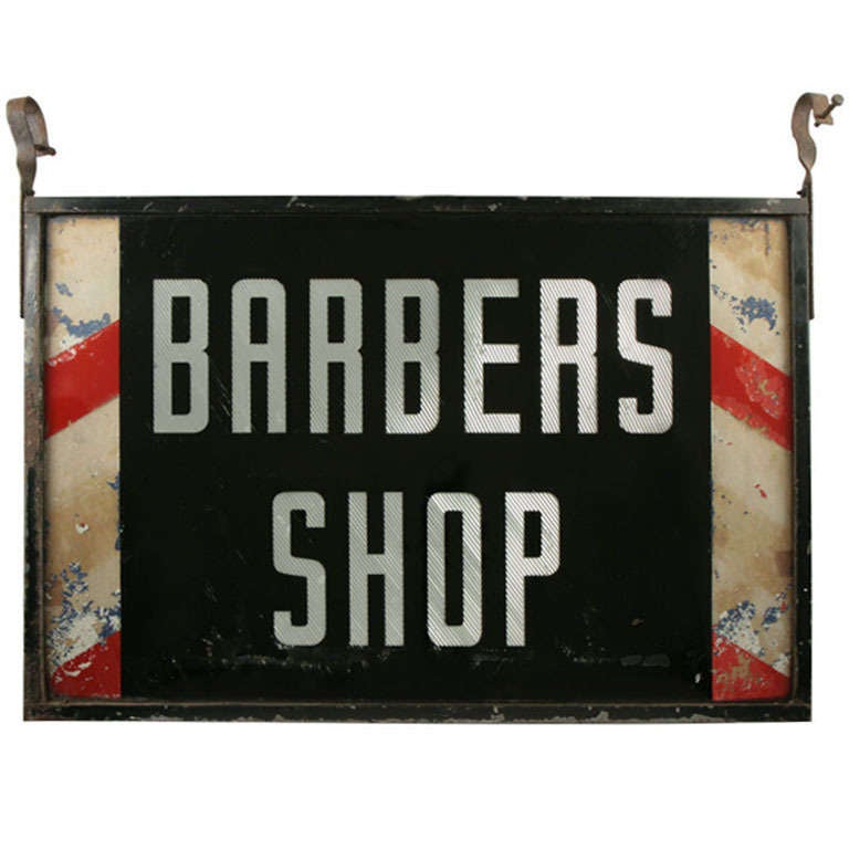 Vintage Barbers Shop Sign at 1stDibs