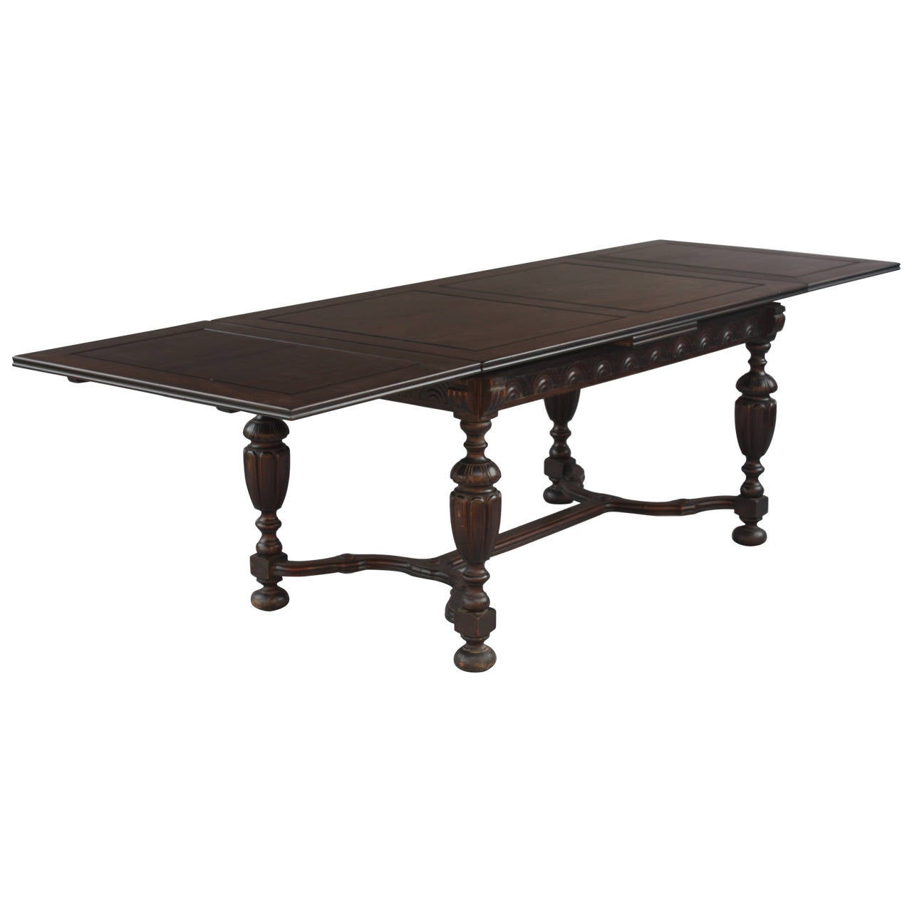 1920's Expandable Walnut Dining Room Table at 1stDibs