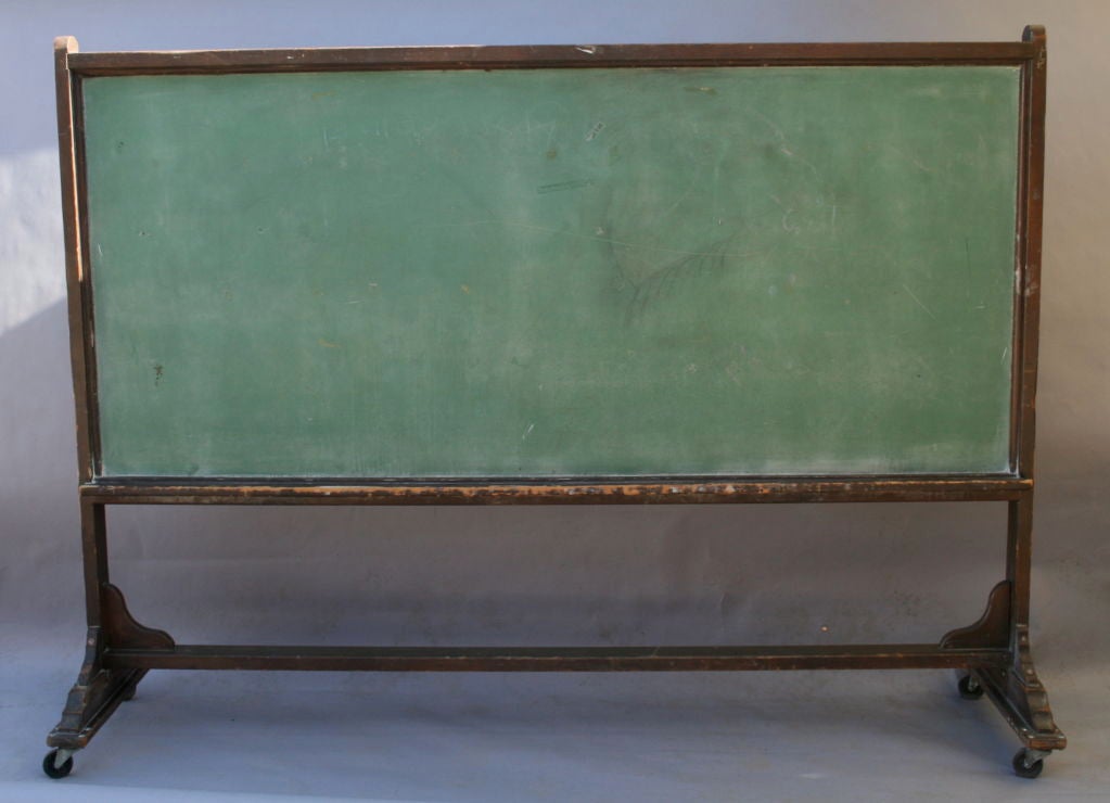 Very Long Wood Chalkboard on Wheels at 1stDibs | vintage chalkboard on ...