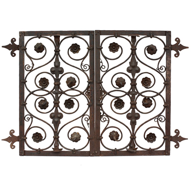 Incredible Two Panel Ironwork Grill at 1stDibs