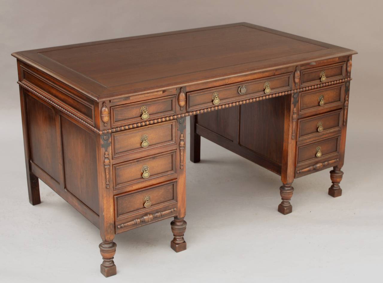 Antique Spanish Revival Large Scale Walnut Desk at 1stDibs | antique ...
