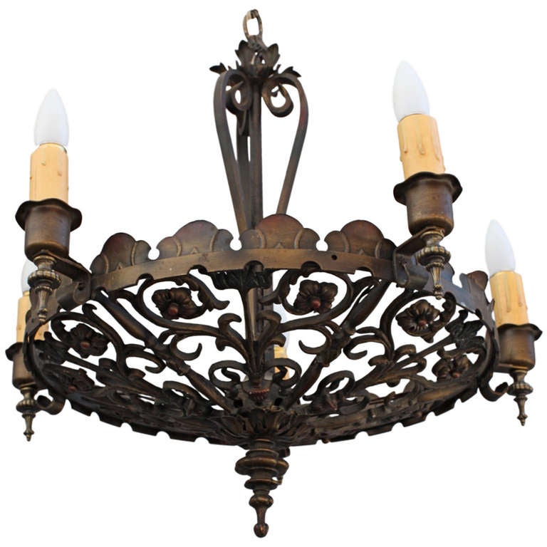 Beautiful 1920's Spanish Revival Chandelier at 1stDibs