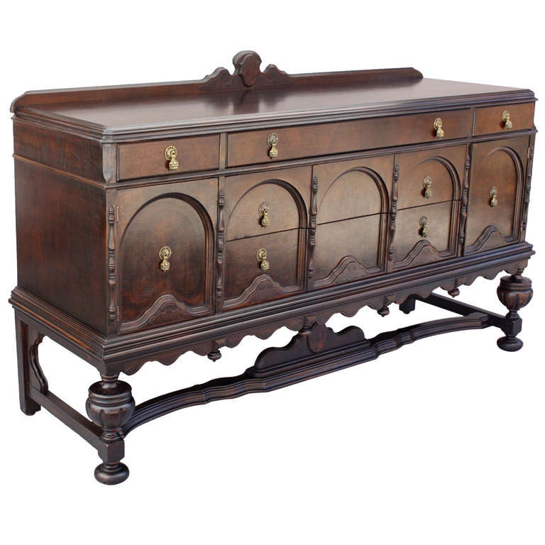 Grand Walnut Sideboard c. 1920's at 1stDibs