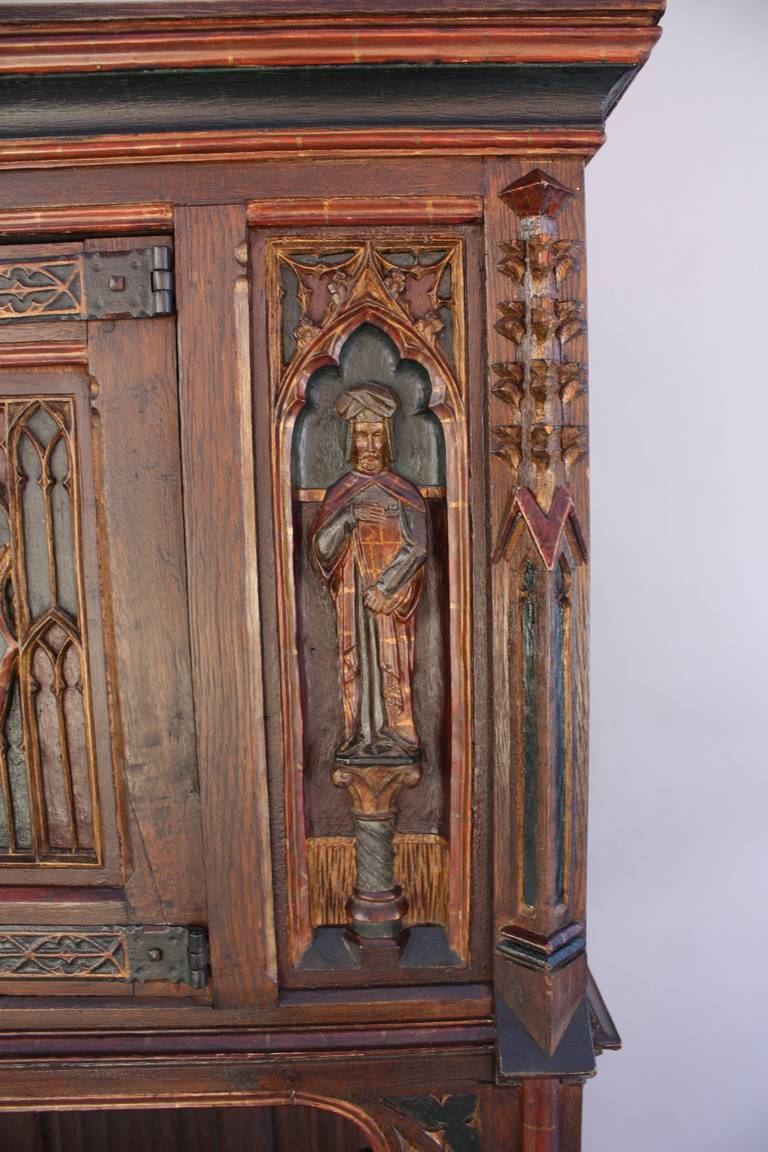 Classic Spanish Revival Period Cabinet with Linen Fold Motif at 1stDibs