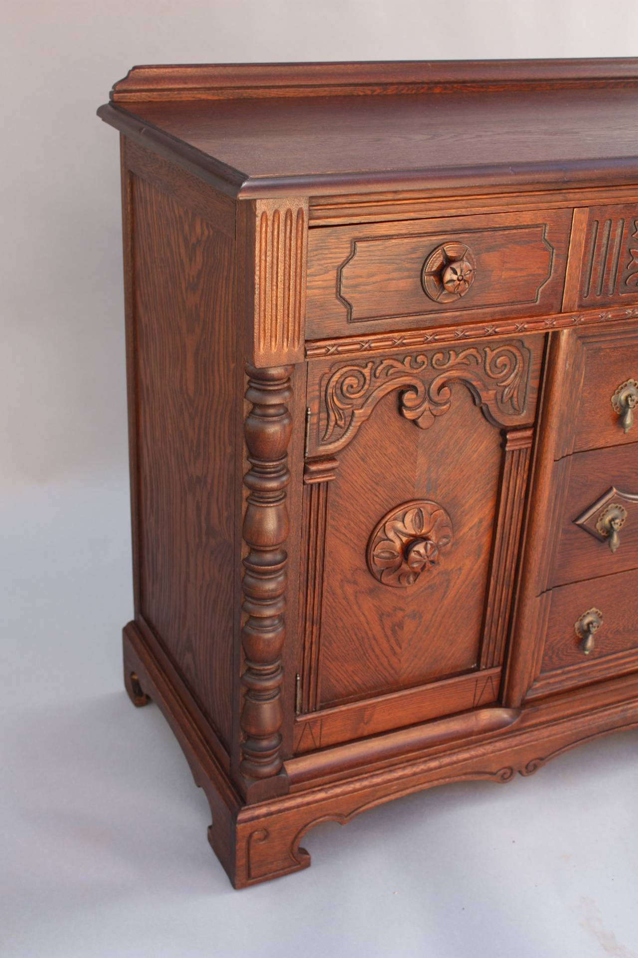 Antique 1920s Carved Sideboard at 1stDibs