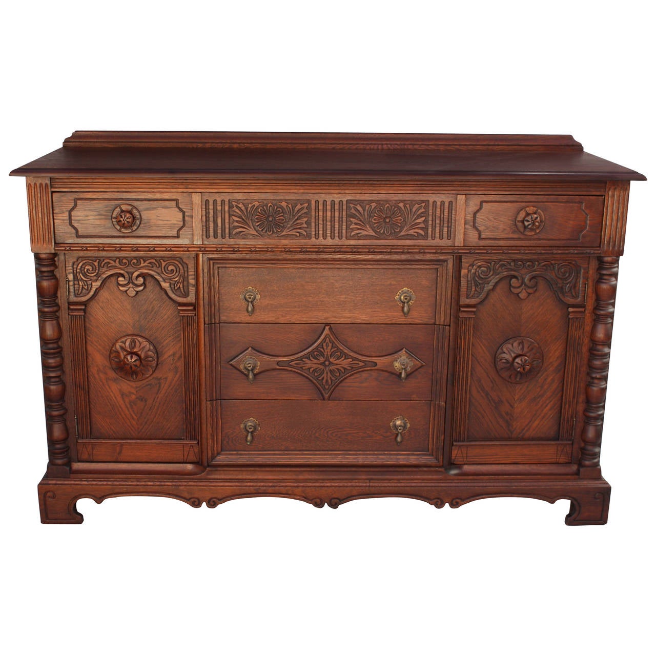 Antique 1920s Carved Sideboard at 1stDibs