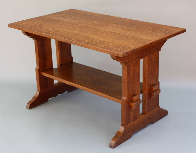 Arts And Crafts Trestle Table at 1stDibs
