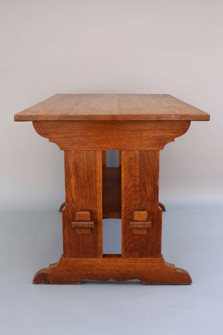 Arts And Crafts Trestle Table at 1stDibs