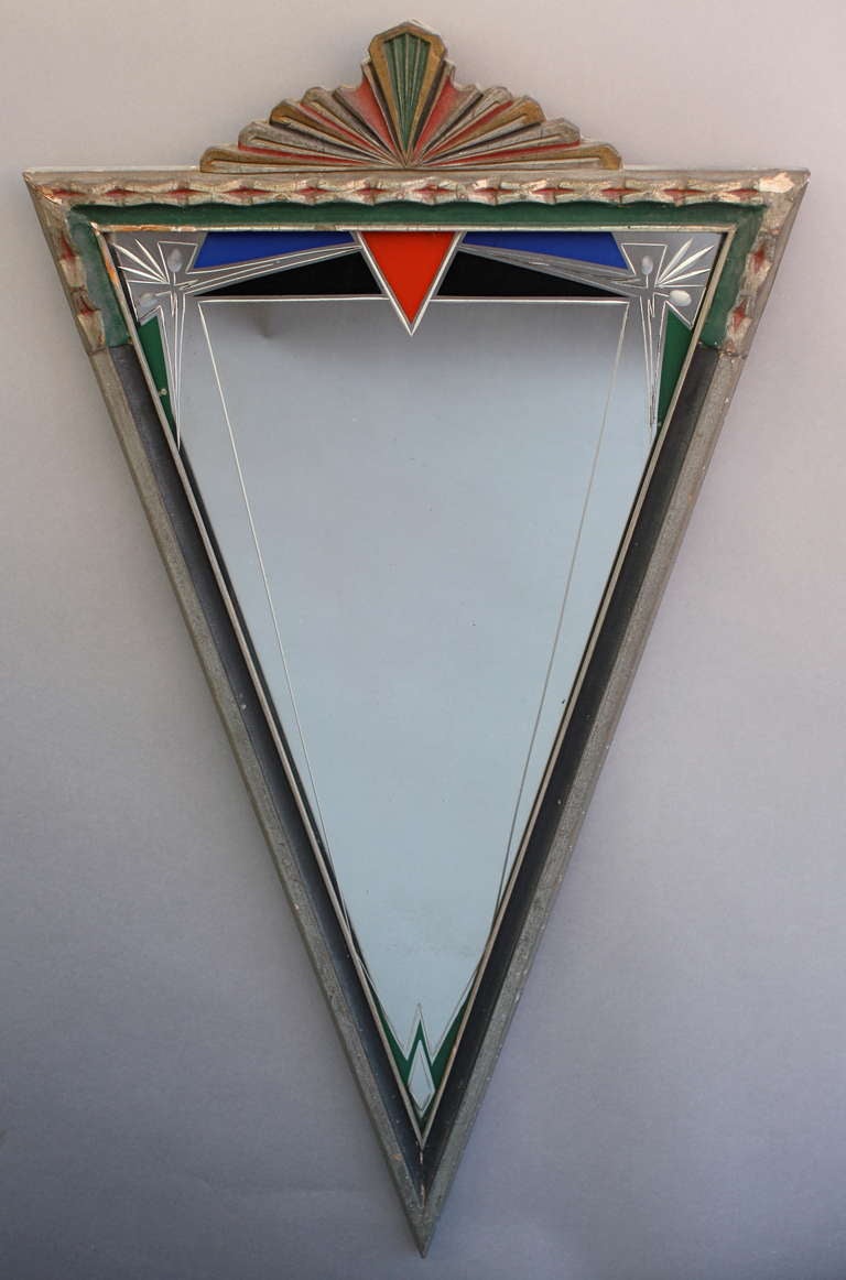 Triangular Art Deco Mirror at 1stDibs