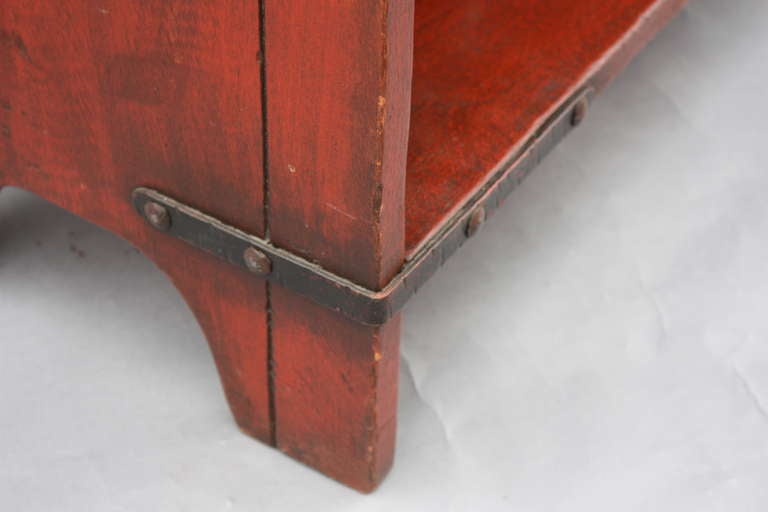 1930s Five Shelf Old Red Finish Monterey Bookcase at 1stDibs