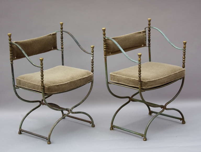 1920s Pair of Curule Chairs at 1stDibs