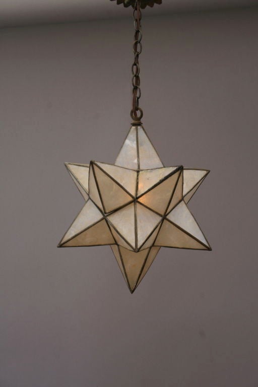 Vintage Capiz Shell Star Lantern at 1stDibs
