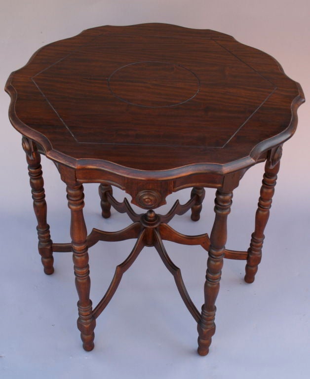 1920's Scalloped-Edge Lamp Table at 1stDibs