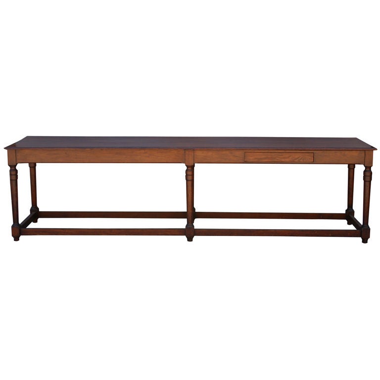 Long French Pine Console Table at 1stDibs