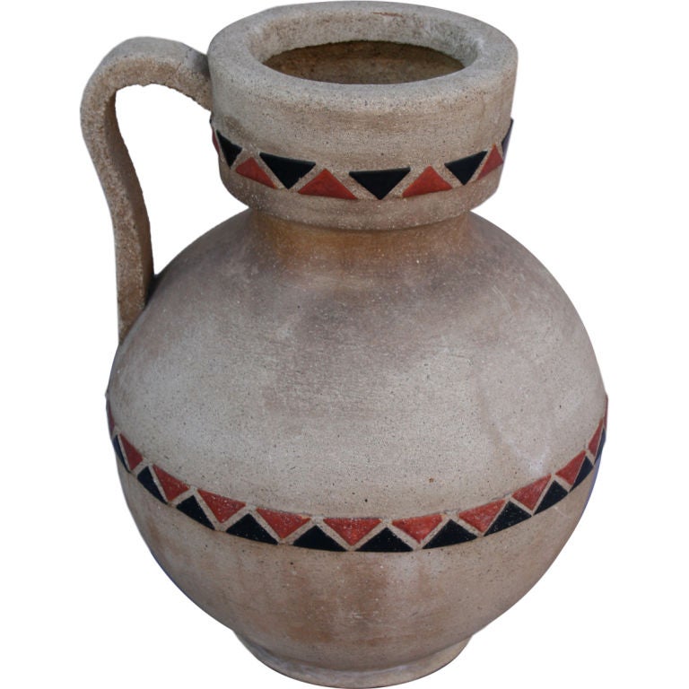 Hillside Pottery Ewer with Two Bands of Tile at 1stDibs