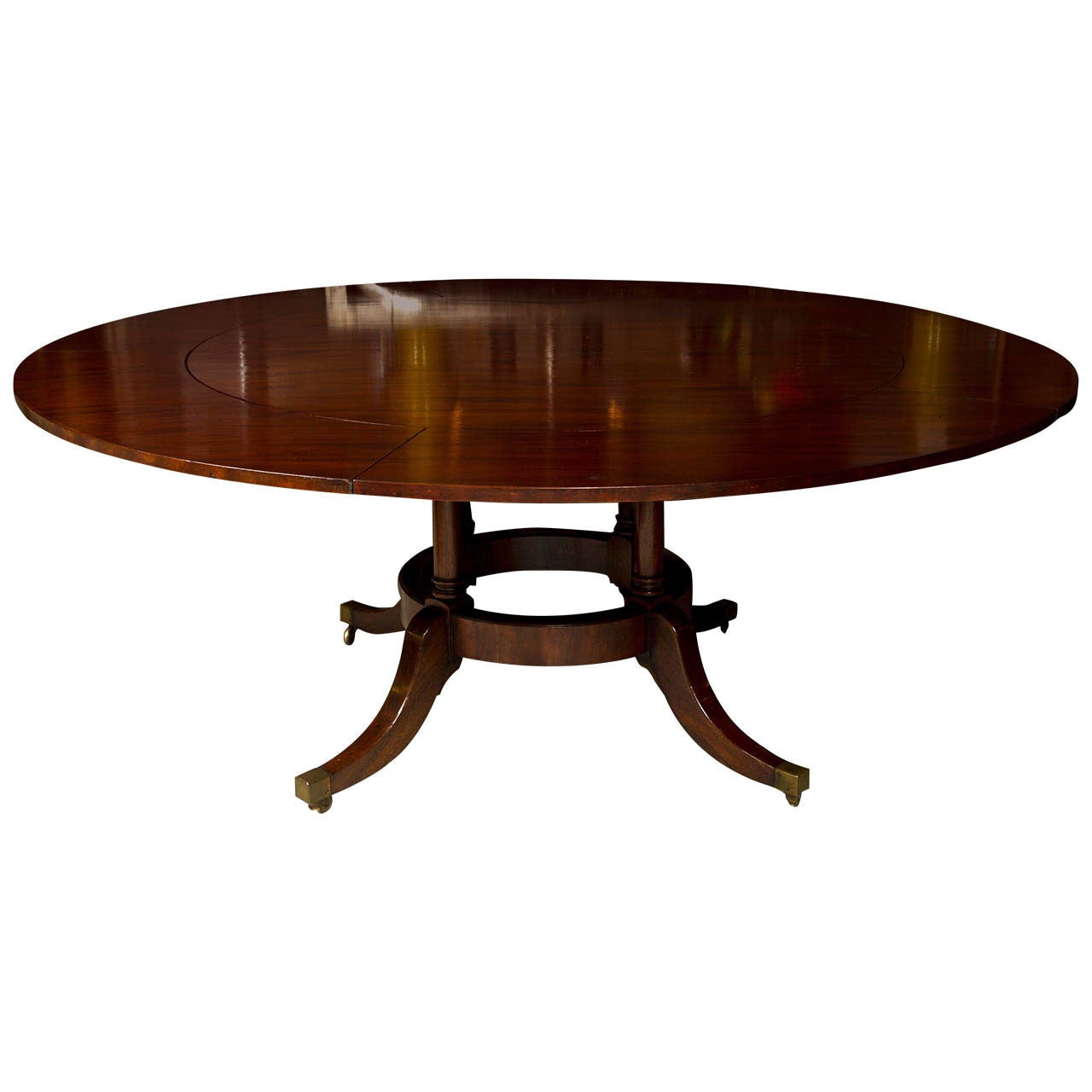 Matched Grain Round Table with Exterior Leaves at 1stDibs