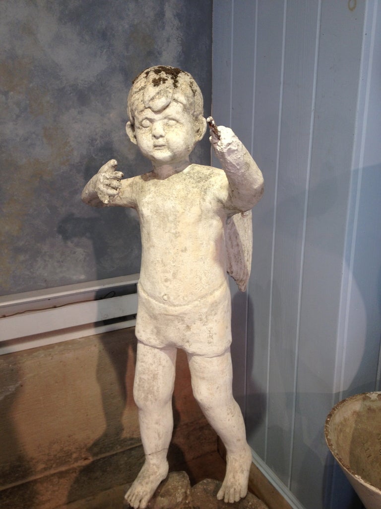 Naive French Cast Stone Angel Planter For Sale at 1stDibs | naive cast ...