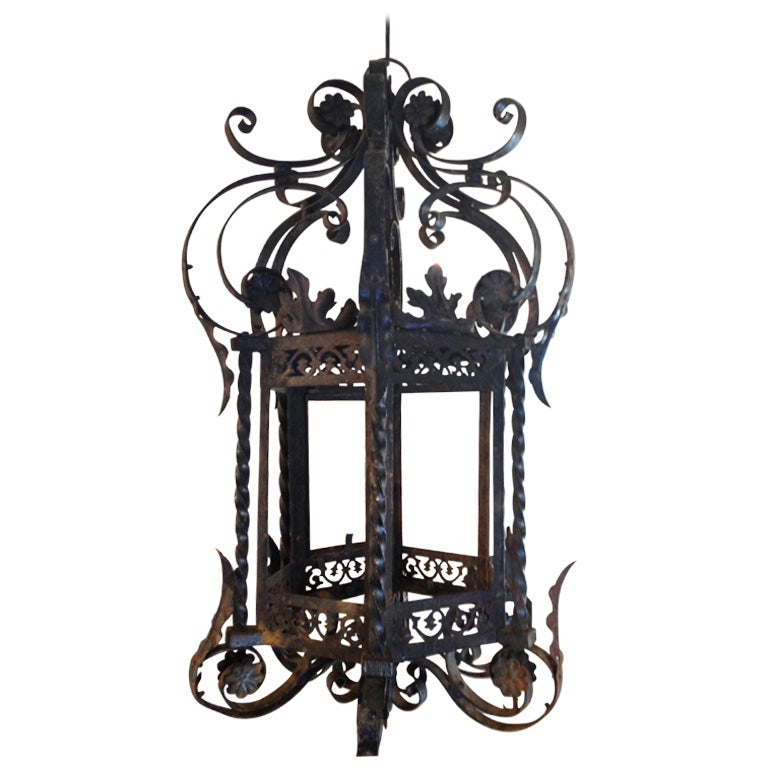 19th C Rococo French Iron Lantern at 1stDibs