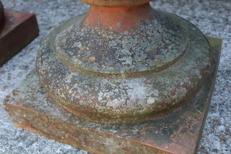 Large Pair of Edwardian Terracotta Gate Pier Finials at 1stDibs