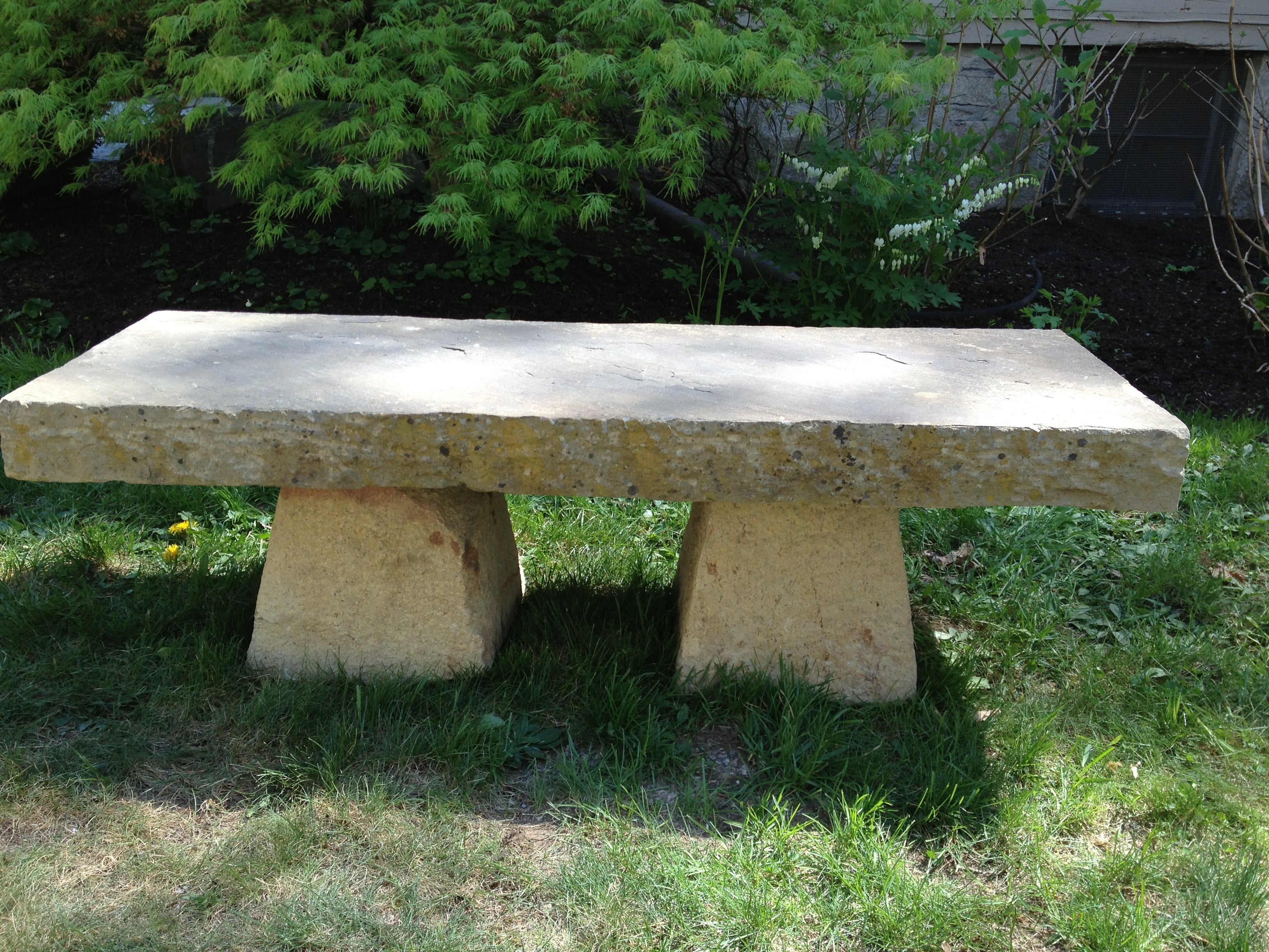 Elegant 19th C Carved Stone Bench at 1stDibs