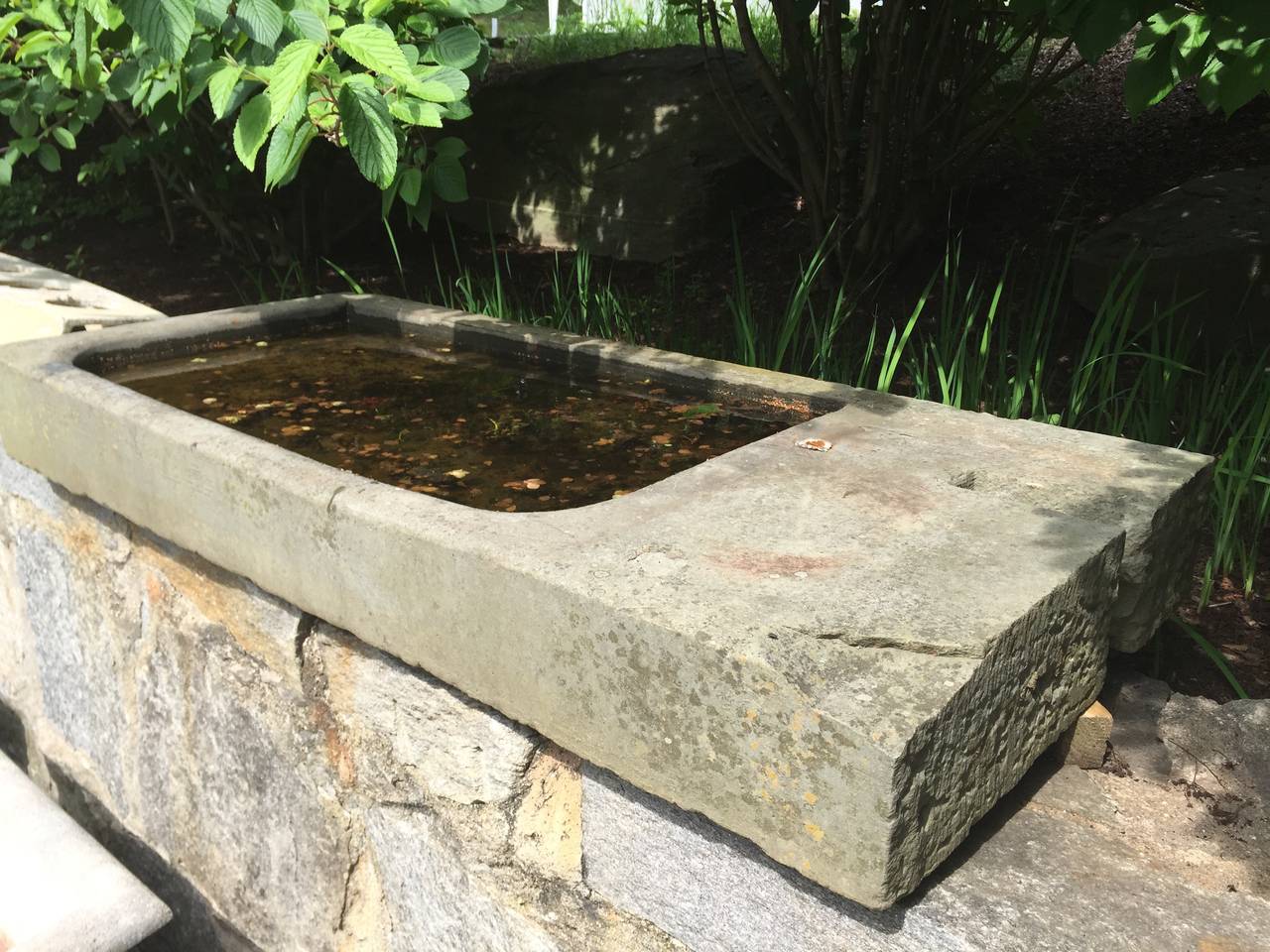 Large and Rare Carved Stone Sink with Drainboard at 1stDibs
