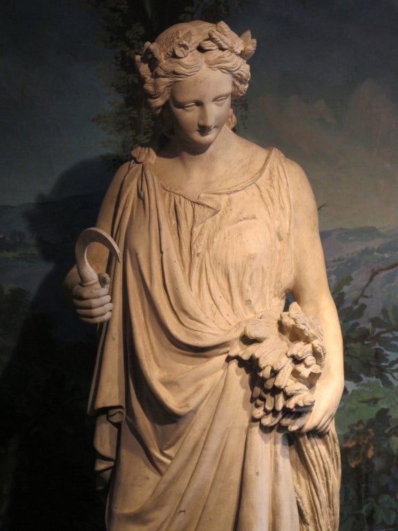 Exceptionally Rare Pair of Lifesize Stoneware Garden Statues at 1stDibs