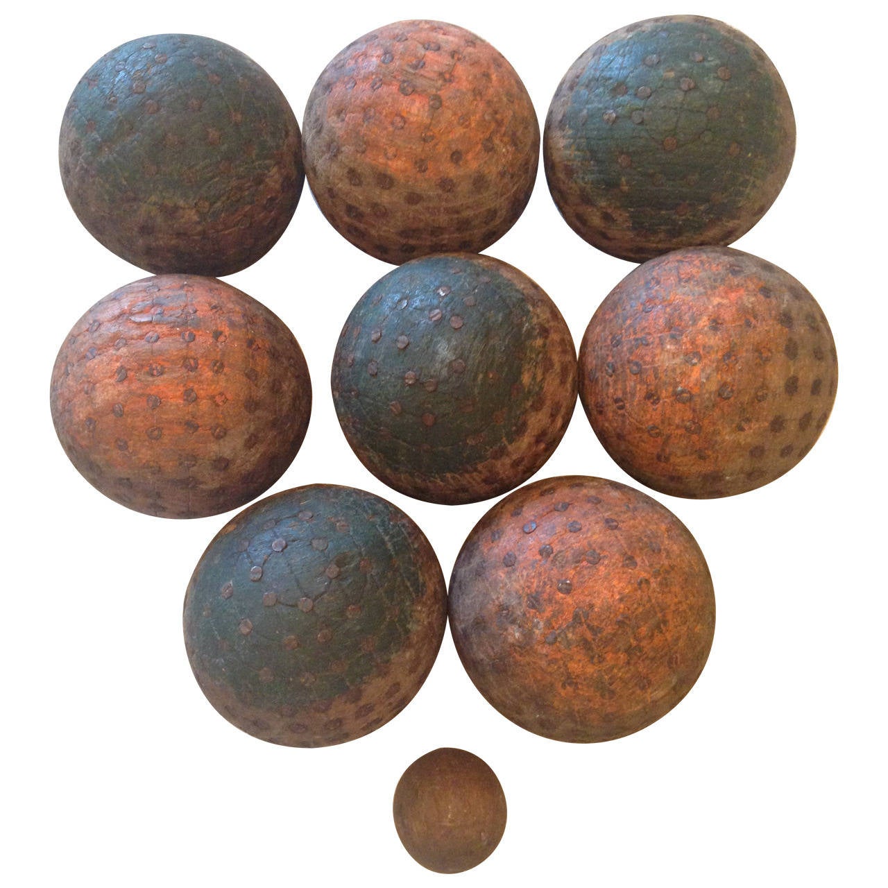 Complete Set of Napoleon III Studded Oak Boules at 1stDibs
