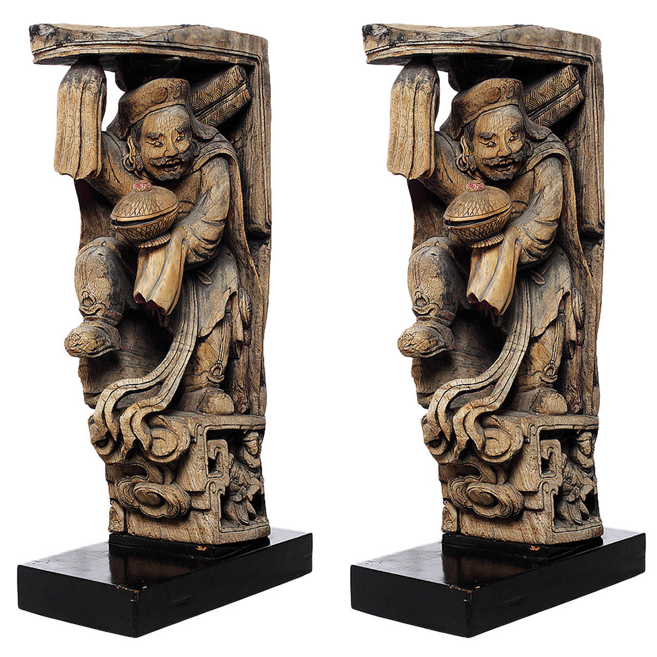 Pair of Antique Asian Chinese Corbels at 1stDibs