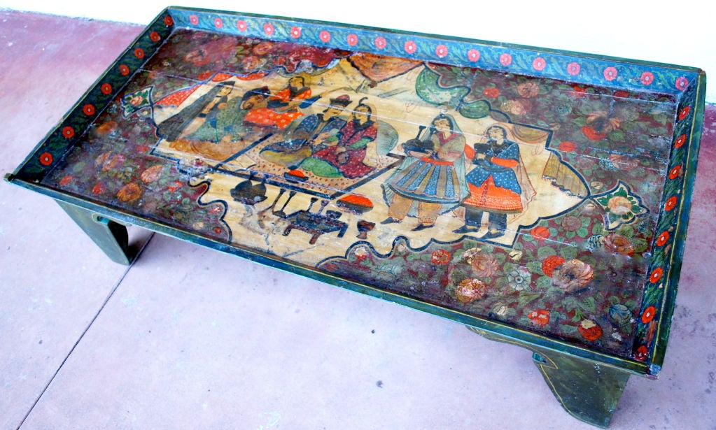 Beautiful 19th Century Middle Eastern Painted Coffee Table at 1stDibs ...