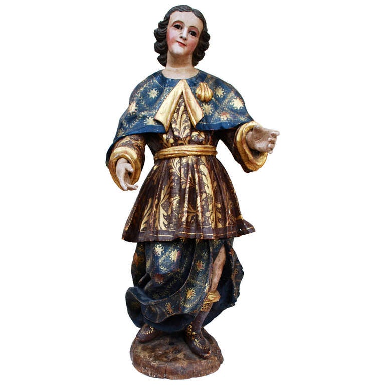 Excellent Large 18th Century Spanish Colonial Mexican Santo Figure at ...