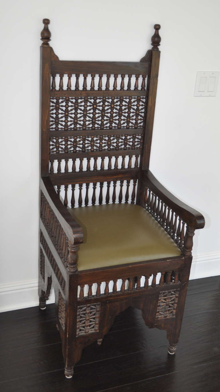 Set of Ten Moroccan Chairs with Custom Upholstery at 1stDibs
