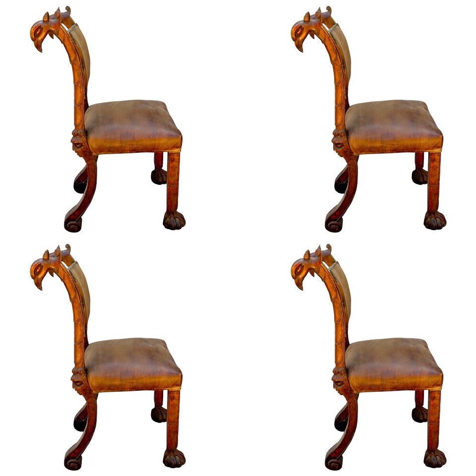 Fantastic Group of Four 18th Century Griffin Chairs at 1stDibs