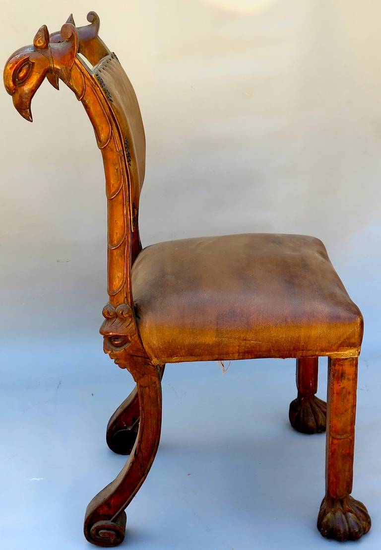 Fantastic Group of Four 18th Century Griffin Chairs at 1stDibs