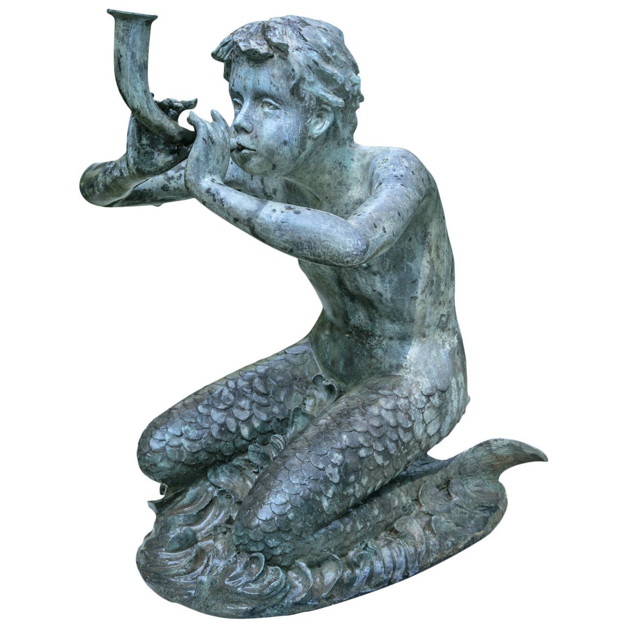 Fountain Figure of Merboy at 1stDibs