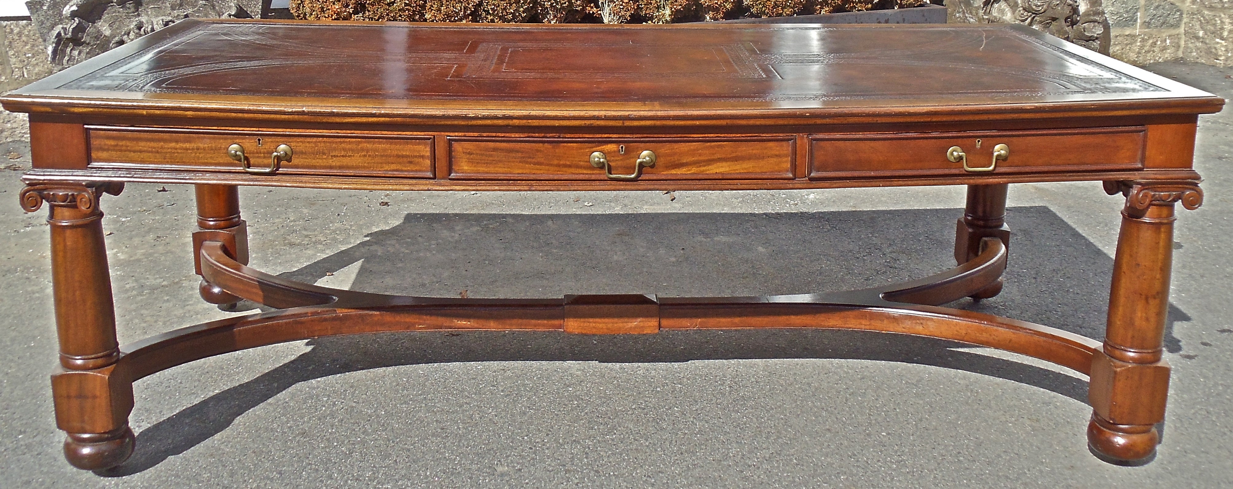 19th Century Georgian Style Mahogany Partner's Desk or Library Table at ...