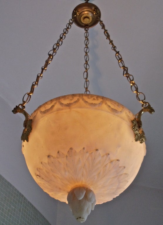 Russian Neoclassical Alabaster Hall Lantern at 1stDibs