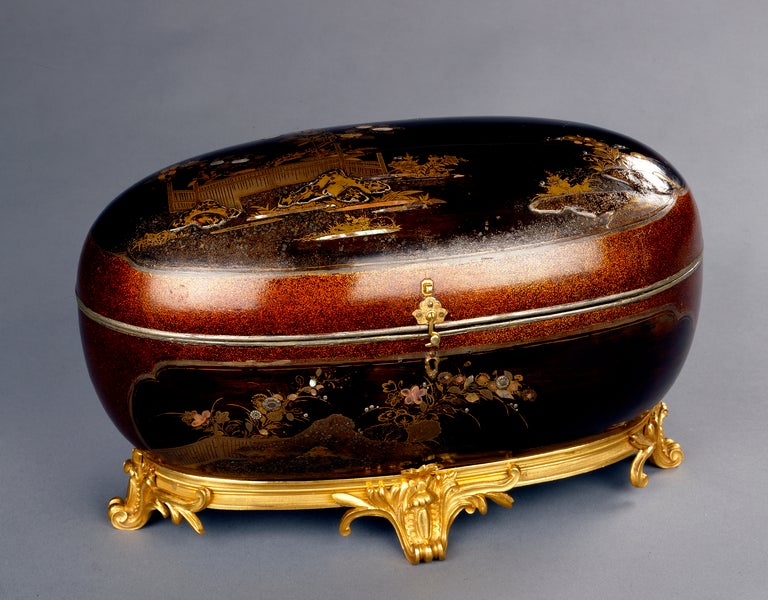 A Japanese Oval Lacquer Casket at 1stDibs