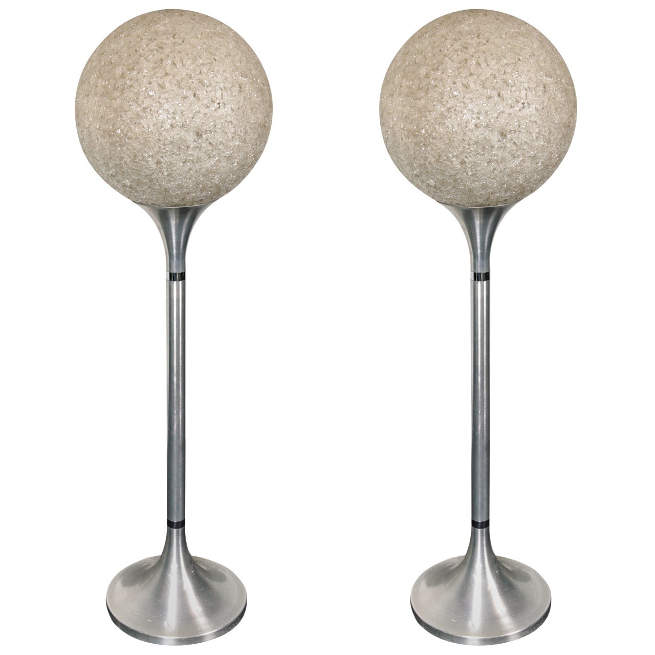 Pair of Italian Glass Ball Lights For Sale at 1stDibs