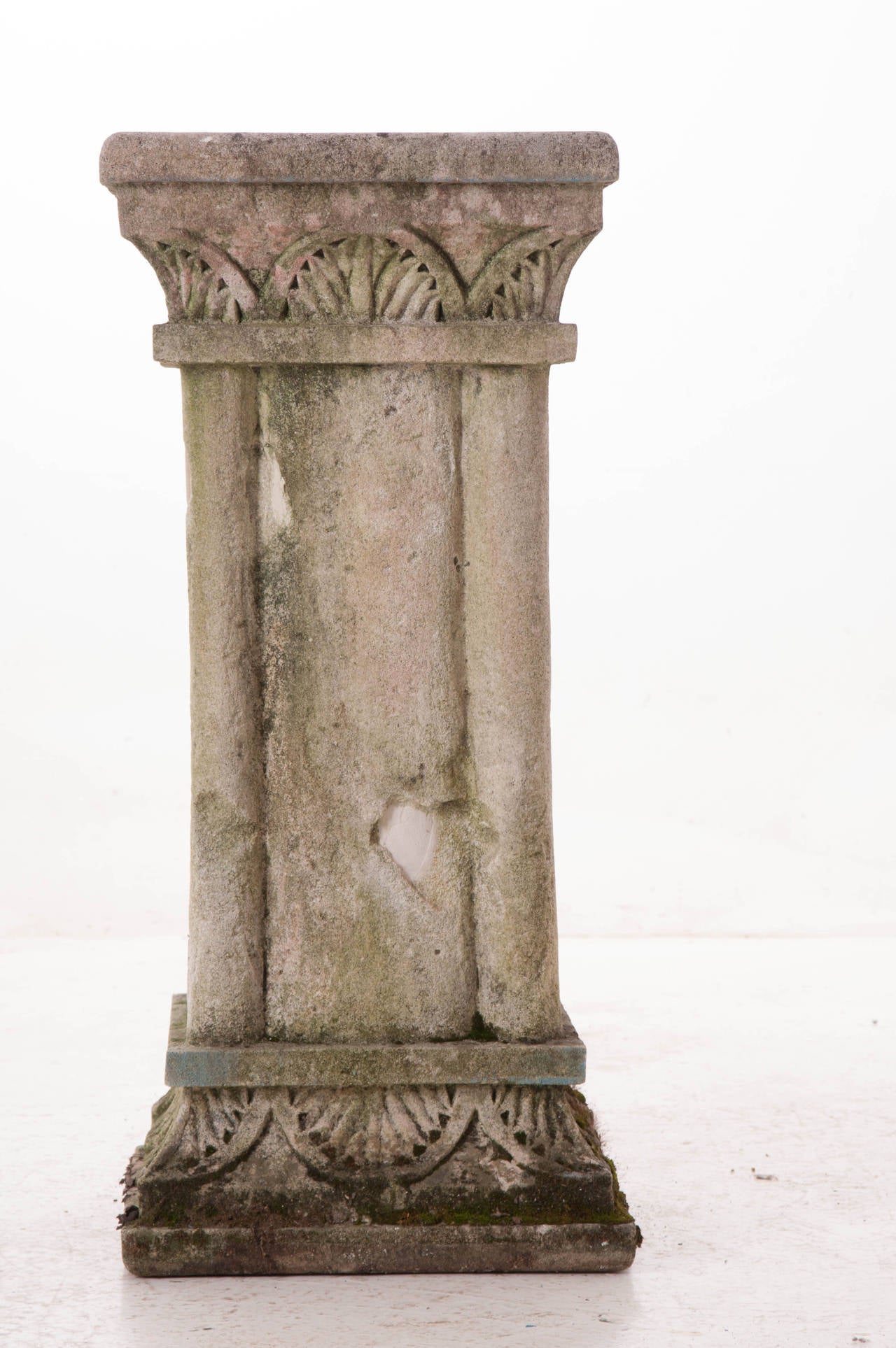 French Handsome Stone Carved Column or Pedestal at 1stDibs