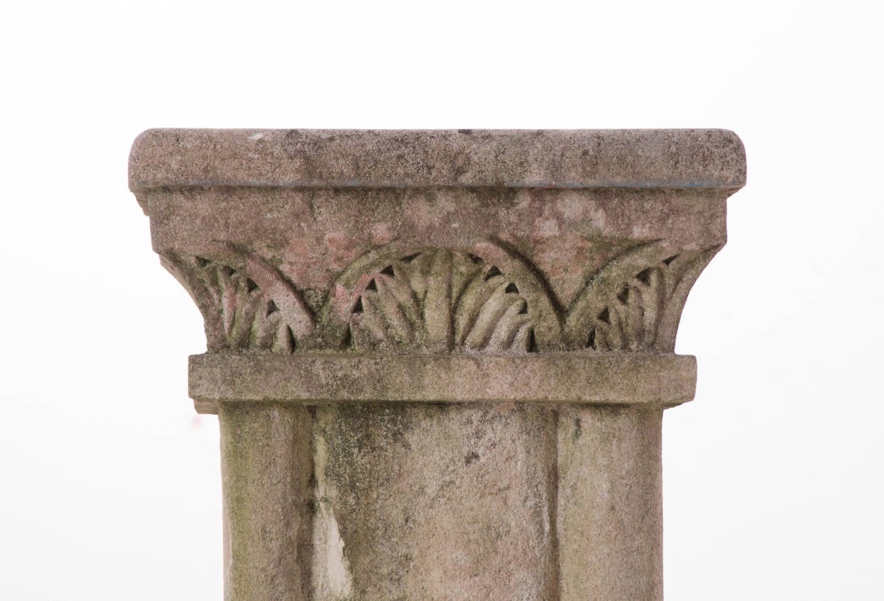 French Handsome Stone Carved Column or Pedestal at 1stDibs