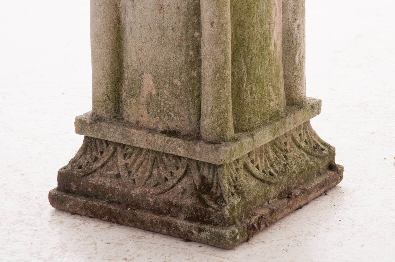 French Handsome Stone Carved Column or Pedestal at 1stDibs