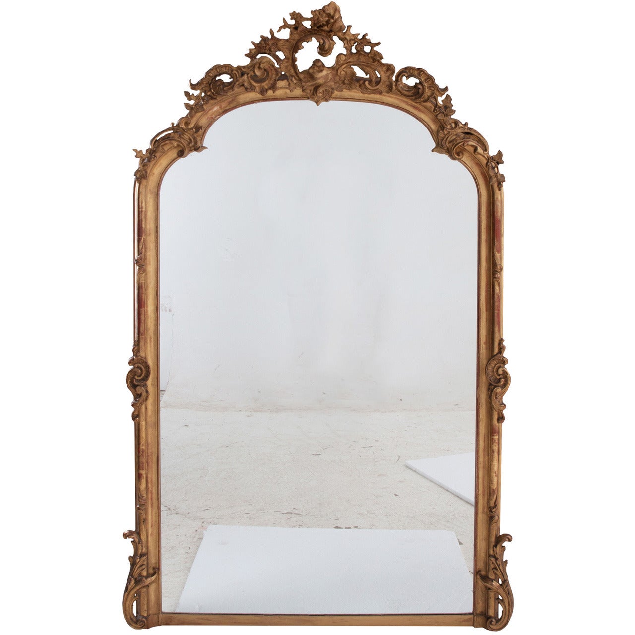 French 19th Century Rococo Carved and Gold Gilt Mirror at 1stDibs