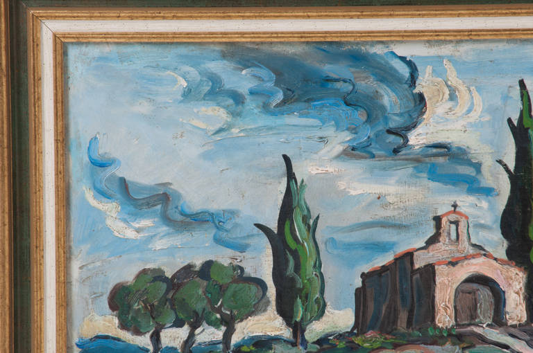 French Oil Painting by J.P. Chardon of Chapelle A Eygalières, 1941 at ...